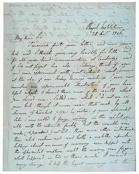 Lot 62: Michael Faraday signed Letter 1846