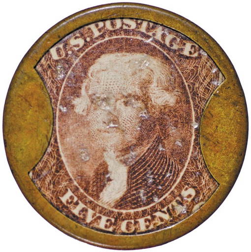 Encased Postage Stamp, 5¢, J. GAULT. Plain Frame - Apr 26, 2014 | Early ...