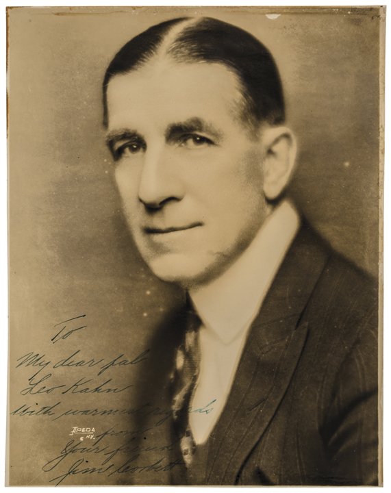 JAMES J. (GENTLEMAN JIM) CORBETT, Signed Photo