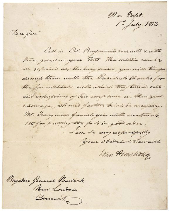 Rare Major General JOHN ARMSTRONG Signed Letter