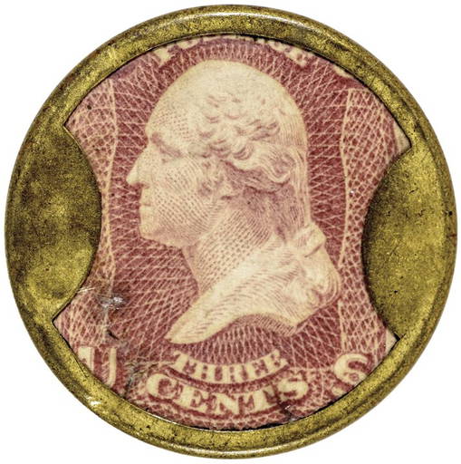 Encased Postage Stamps, 3¢, Burnetts Cocoaine