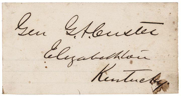 GEORGE ARMSTRONG CUSTER Autograph Card Signed - Dec 13, 2014 | Early ...