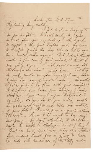 Elizabeth B. Libbie Custer Autograph Letter Signed