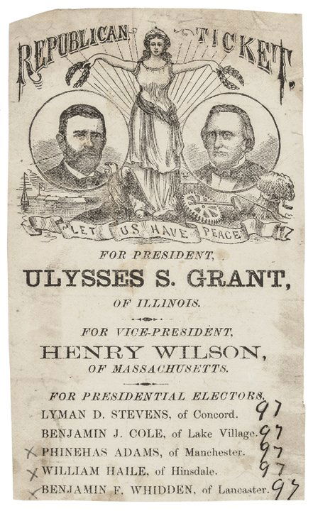 Republican Presidential Ticket ULYSSES S. GRANT - Dec 13, 2014 | Early ...