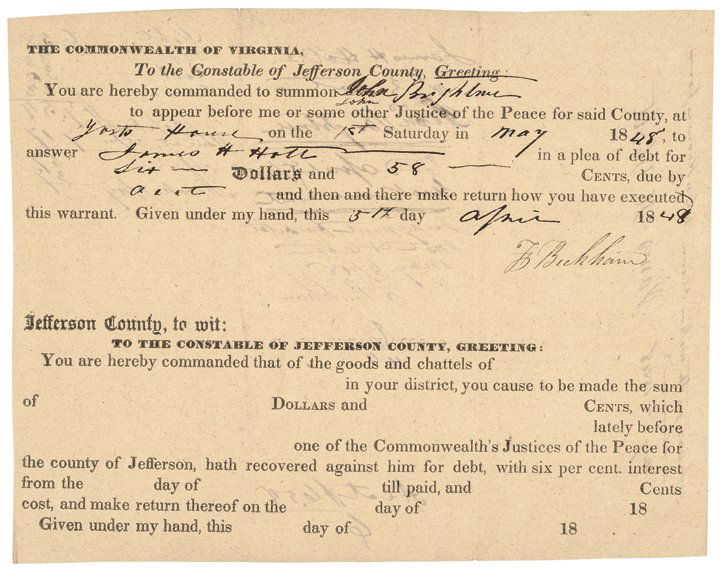 1848 JOHN BROWN HARPER’S FERRY RAID Participants