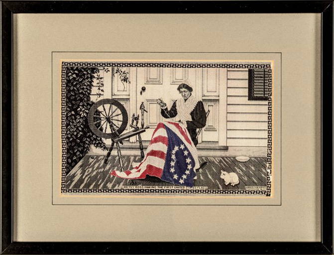 c. 1890 Silk Picture Betsy Ross + First US Flag - Apr 25, 2015 | Early ...