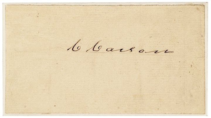 CHRISTOPHER KIT CARSON Autograph Signature Card