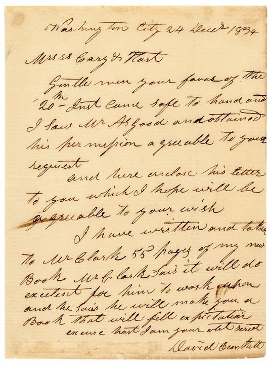 David “davy” Crockett Autograph Letter Signed