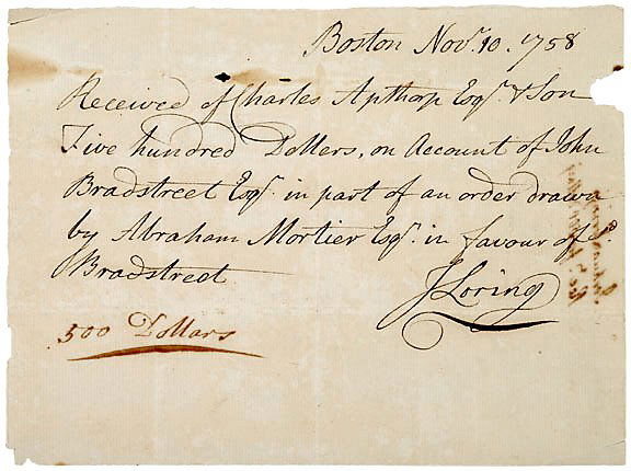 Lot 101: Joshua Loring Signed Document - Jun 06, 2004 | Early American ...