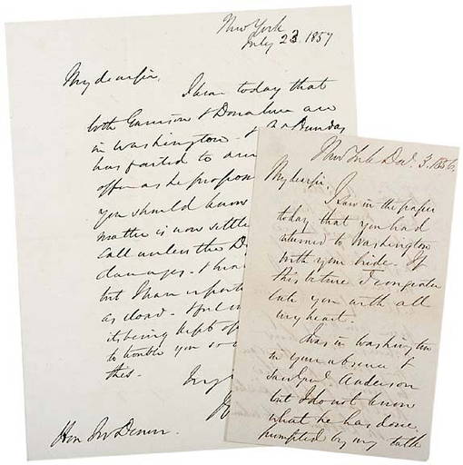 2 Letters 1850s, Railroad,steamships