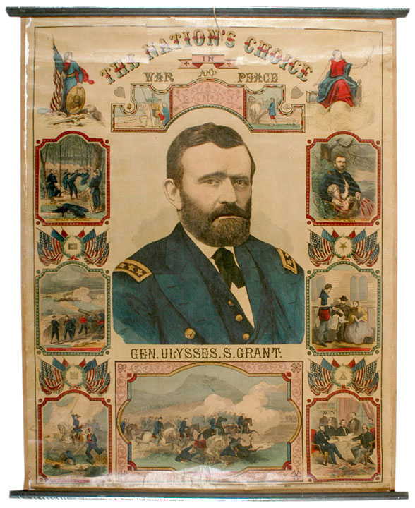 468: Colorful Large 1868 Ulysses Grant Campaign Poster