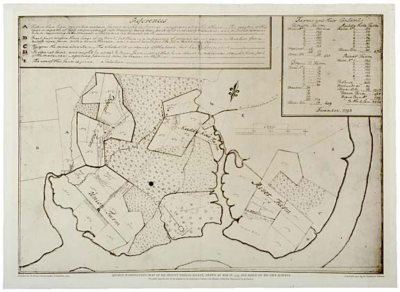 2191: 1945 Print of 1793 Map of Mount Vernon Estate - Jan 14, 2006 ...