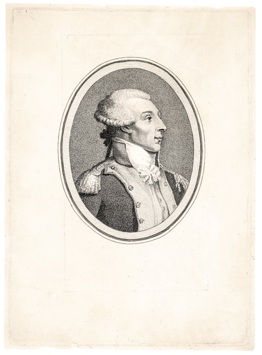 c 1792 Engraved Portrait of Marquis de Lafayette
