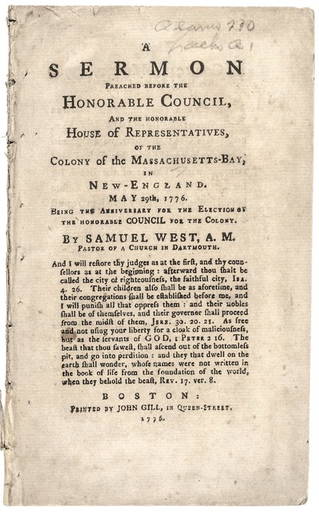 Revolutionary Way Era Sermon By Samuel West.