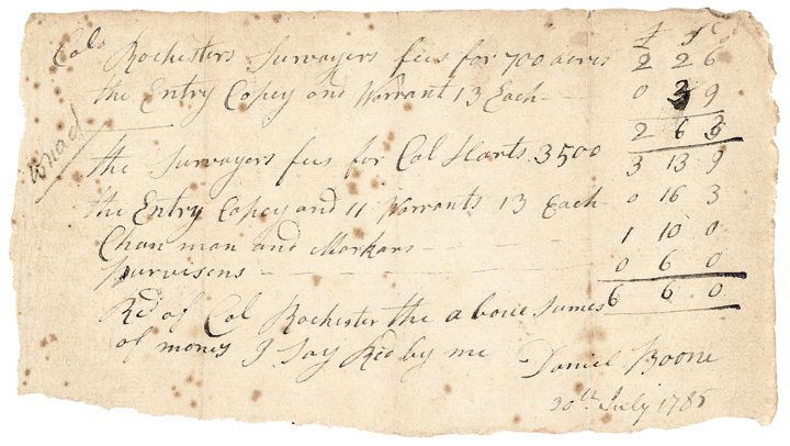 Daniel + Rebecca Boone Two Autograph Documents