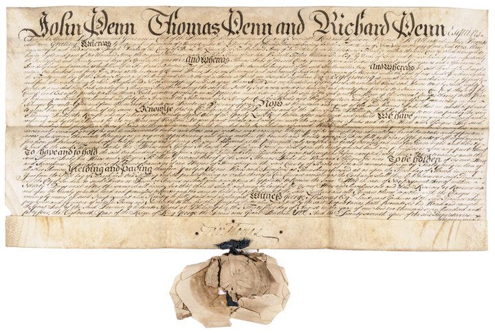 1744 (john Penn, Thomas Penn And Richard Penn)