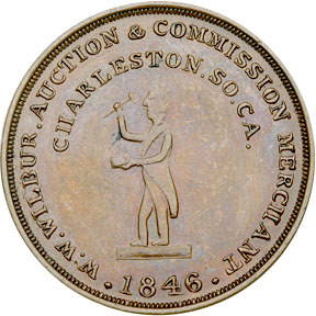 1846 W.w. Wilbur Slave Auctioneer Token