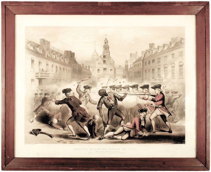 Rare 1856 Print of The 1770 The Boston Massacre
