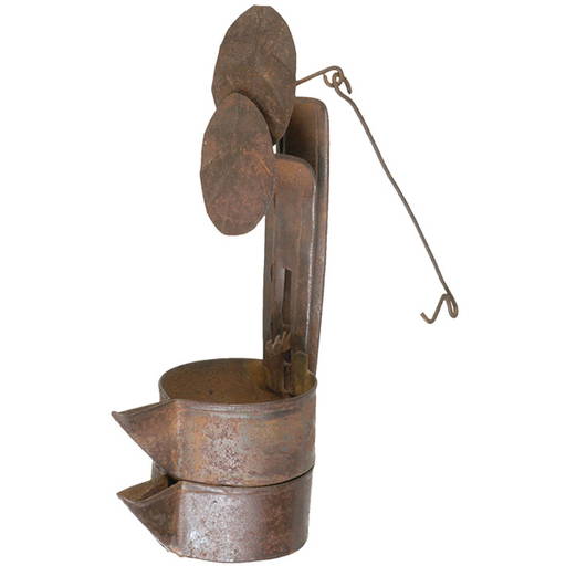 Tin Colonial Double Betty Grease Lamp, C. 1800