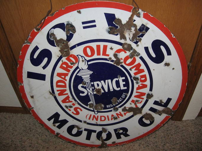 Standard Oil Company Iso Vis Motor Oil Sign