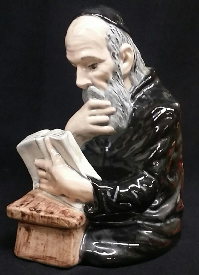 Vintage Hand Painted Signed Porcelain Rabbi Sculpture
