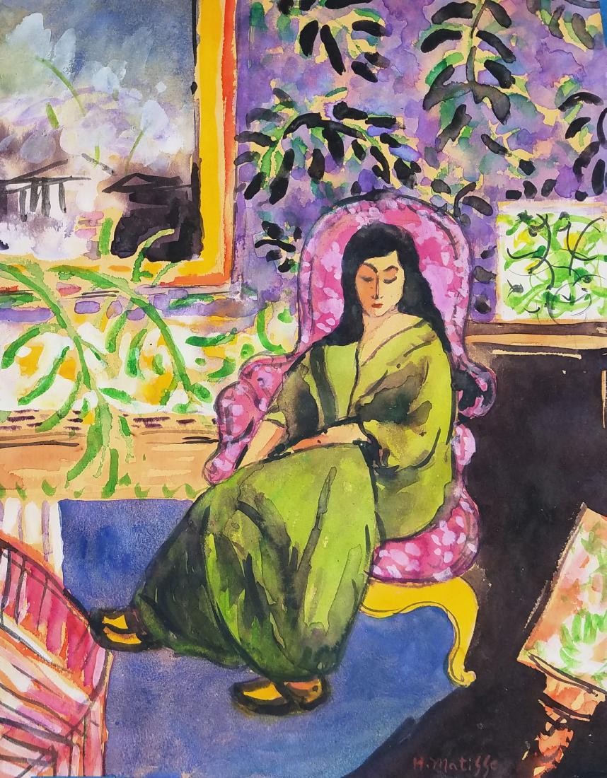 H MATISSE WATERCOLOR ON PAPER