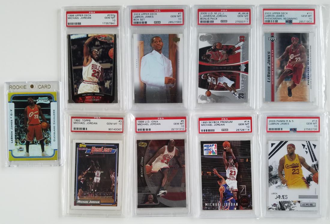Set Of 9 Nba Graded All Star Trading Cards