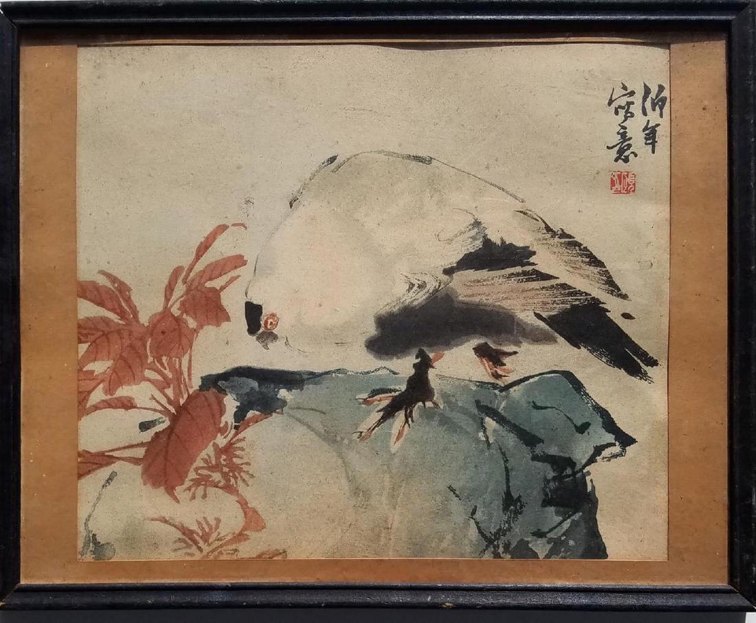 Antique Chinese Signed Watercolor Framed Painting