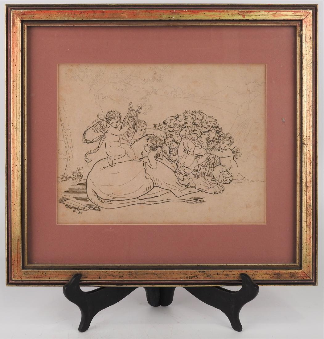 ANTIQUE OLD MASTERS INK ON PAPER DRAWING