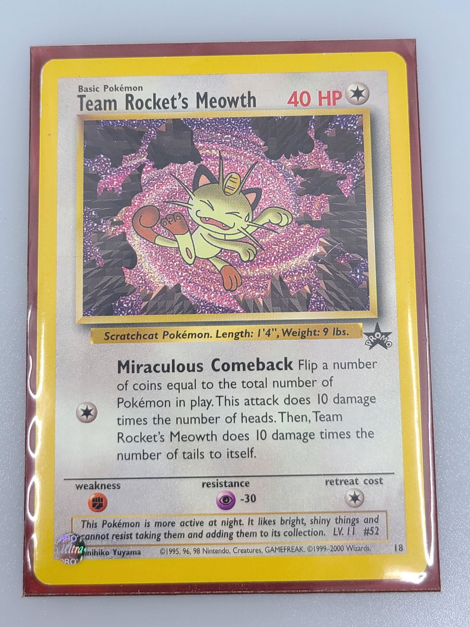 Team Rocket's Meowth Pokemon Card