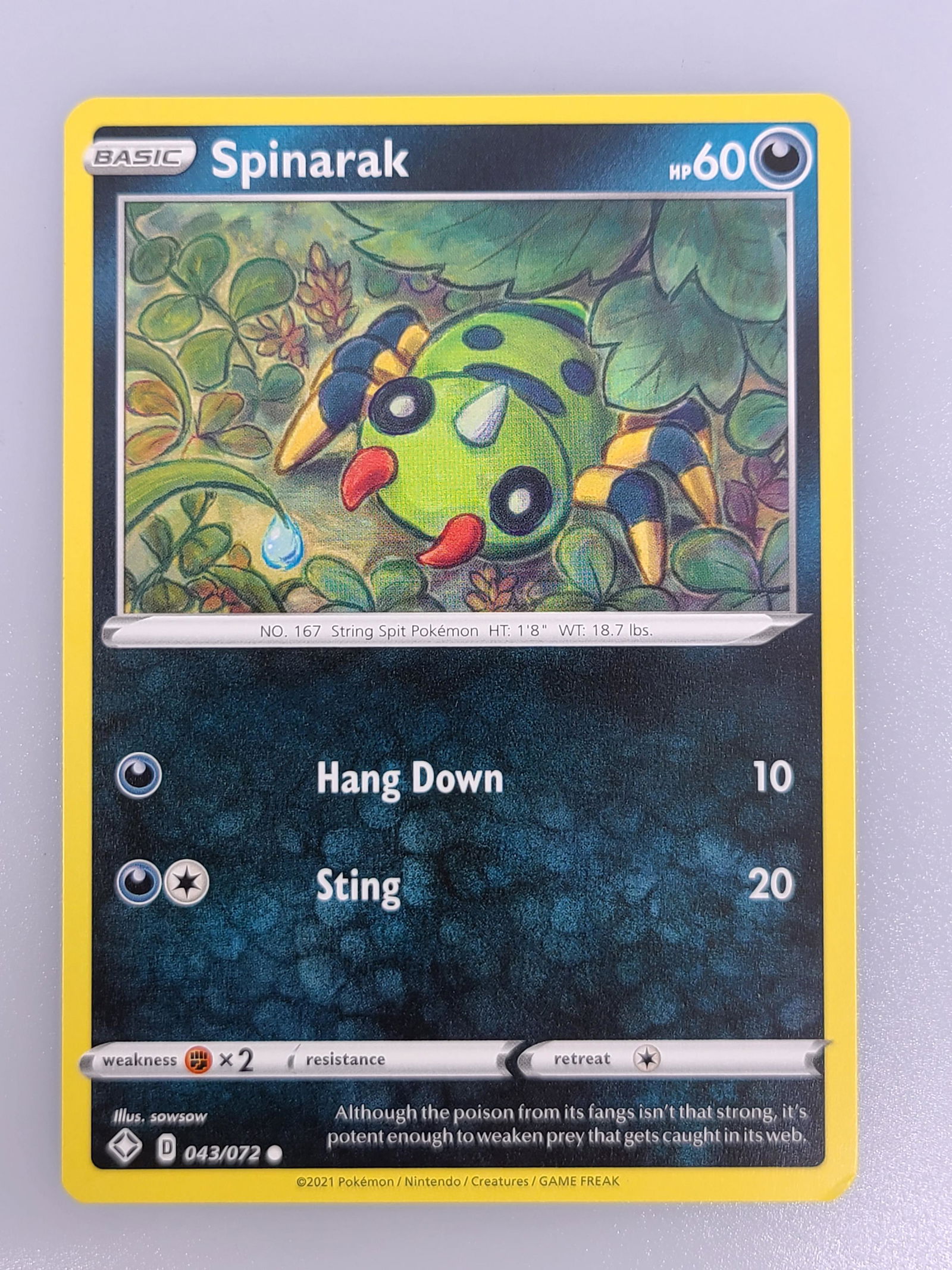 Spinarak Pokemon Card (#0193X) on Sep 30, 2021 | Miami Auctions in FL