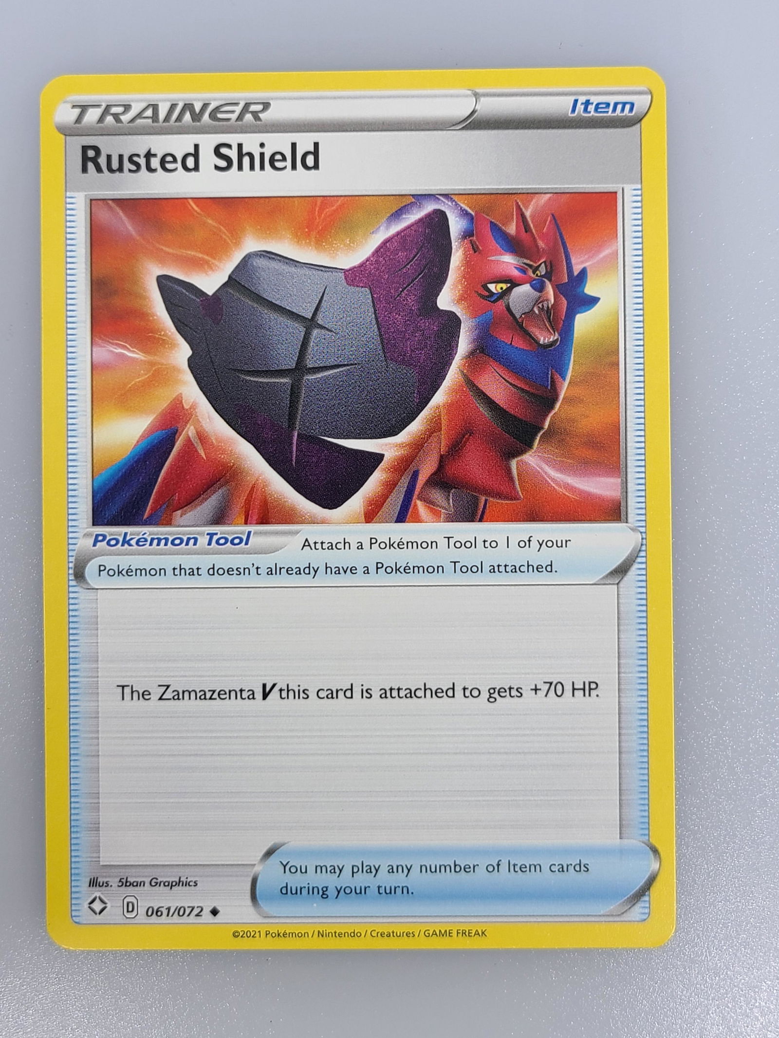 Trainer Rusted Shield Pokemon Card (#0200X) on Sep 30, 2021 | Miami ...