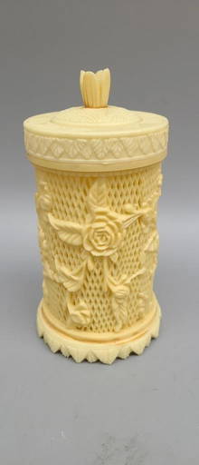 Antique Chinese Ivory Color Hand Carved Miniature