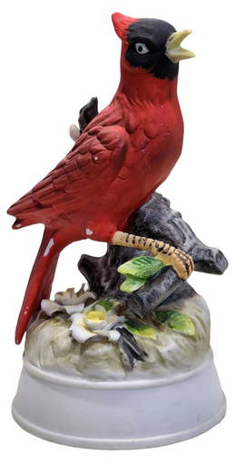 Andrea Vintage Red Bird Porcelain Music Box