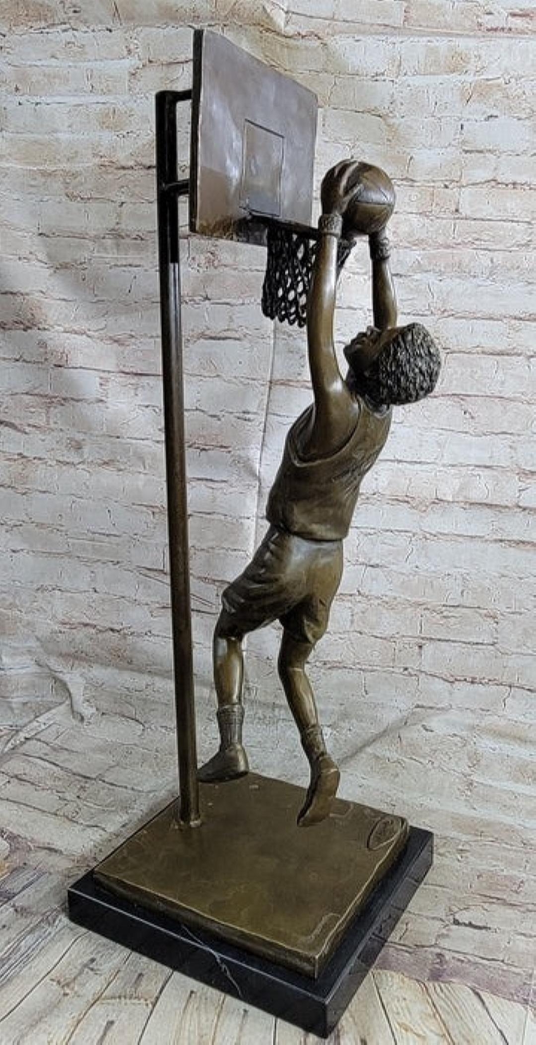 Basketball Player Slam Dunk Bronze Metal Sculpture Auction