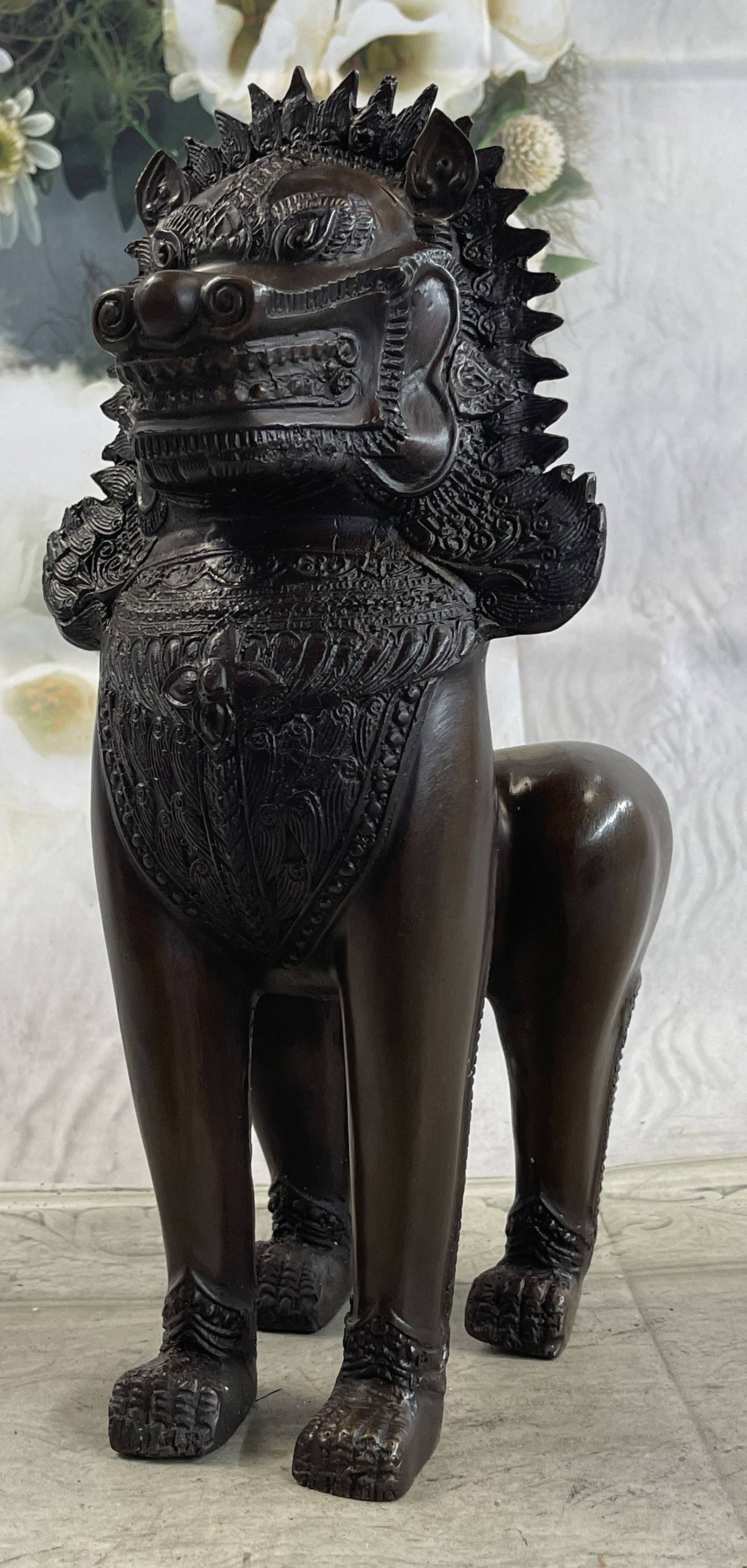 Ming Fengshui Dog Lion Bronze Sculpture Auction