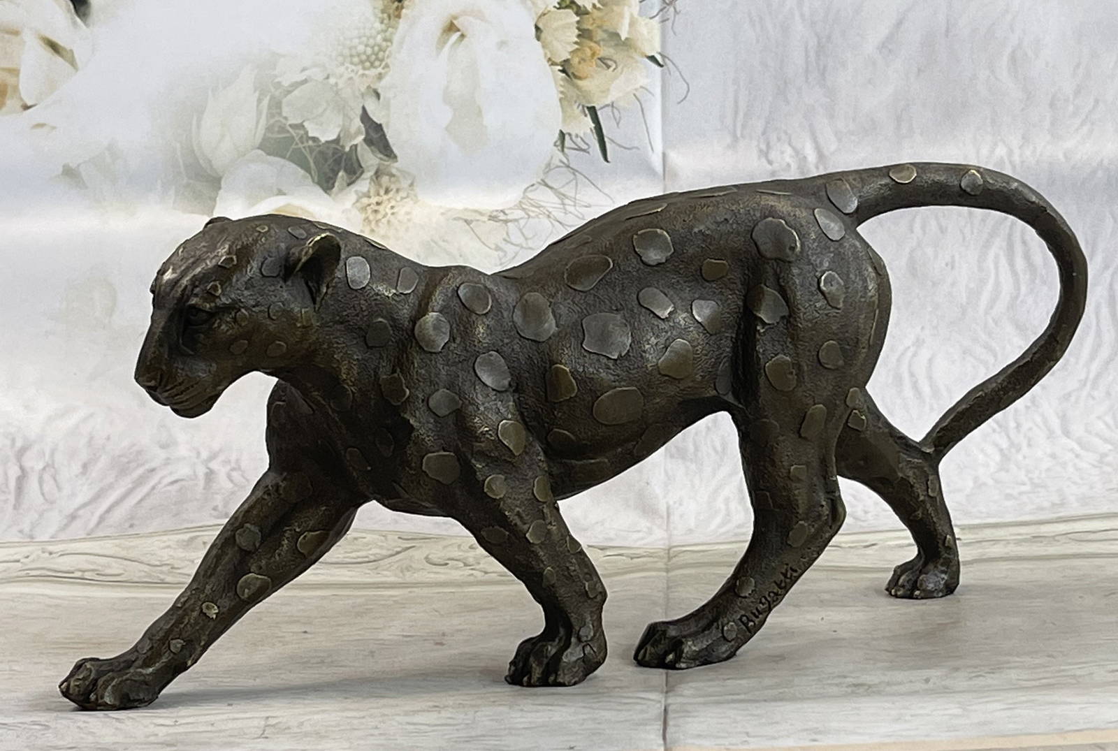 Large Bugatti Sleek Jaguar Puma Leopard Bronze Auction