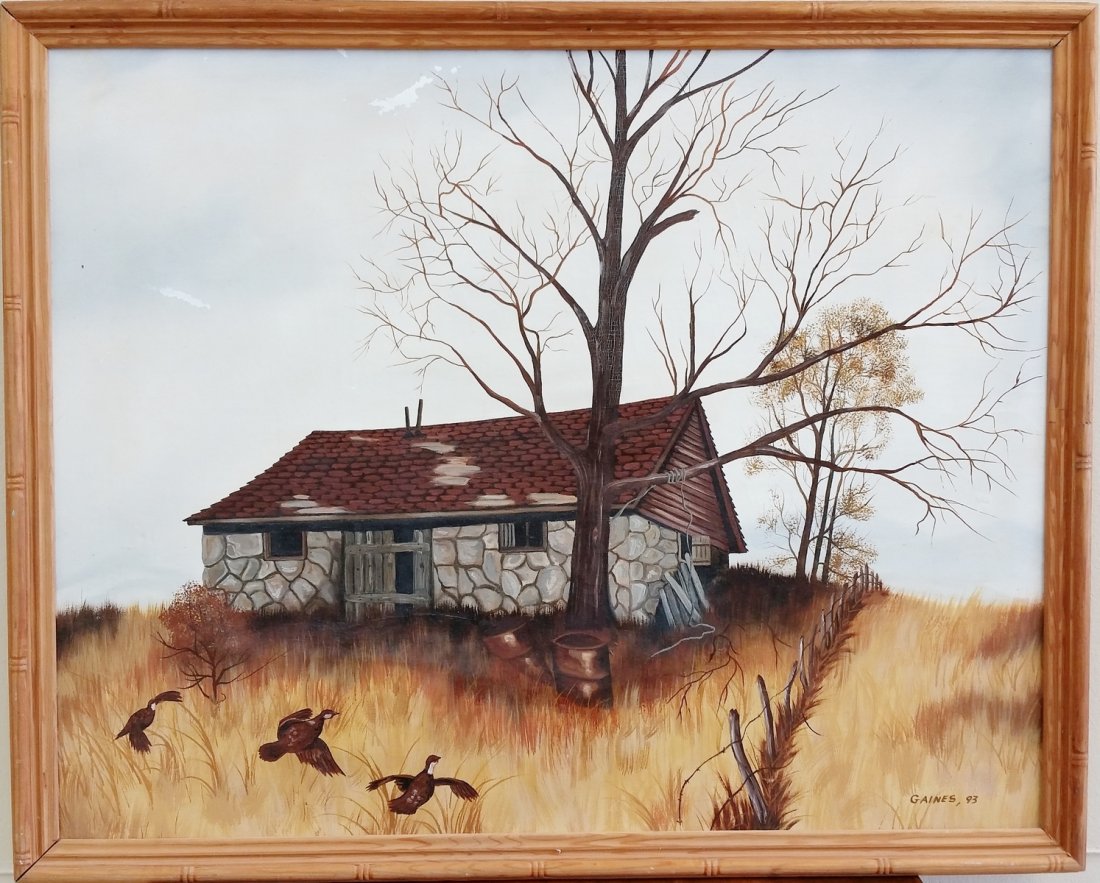 Gaines 93 Oil On Canvas Signed Painting