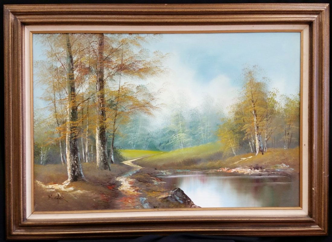 M WEBER OIL ON CANVAS SIGNED PAINTING