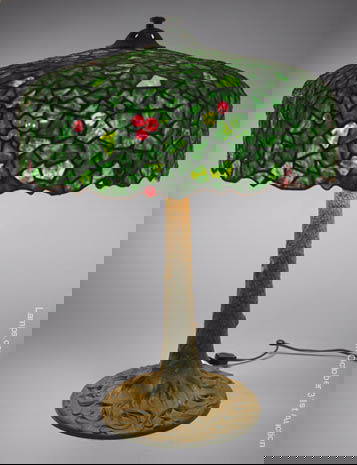 Semmer Leaded Glass Lamp Berry Tree