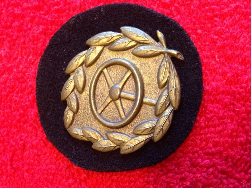 WW2 Nazi Driver Patch Metal on Wool