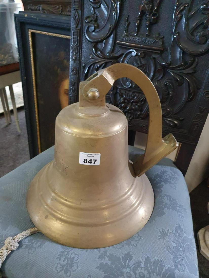 For Auction: A really heavy large Brass wall hanging Bell. (#0847) on ...