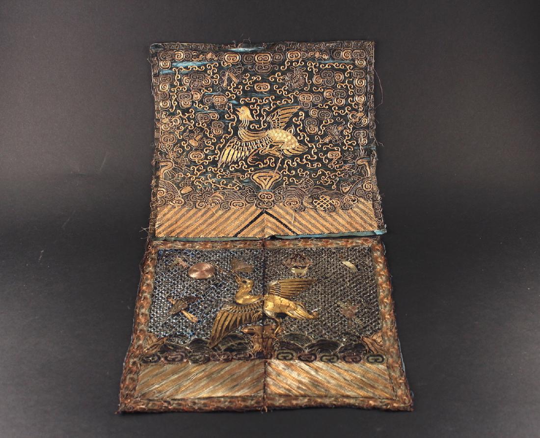 Two Pieces Of Mandarin Square Ming And Qing Dynasty