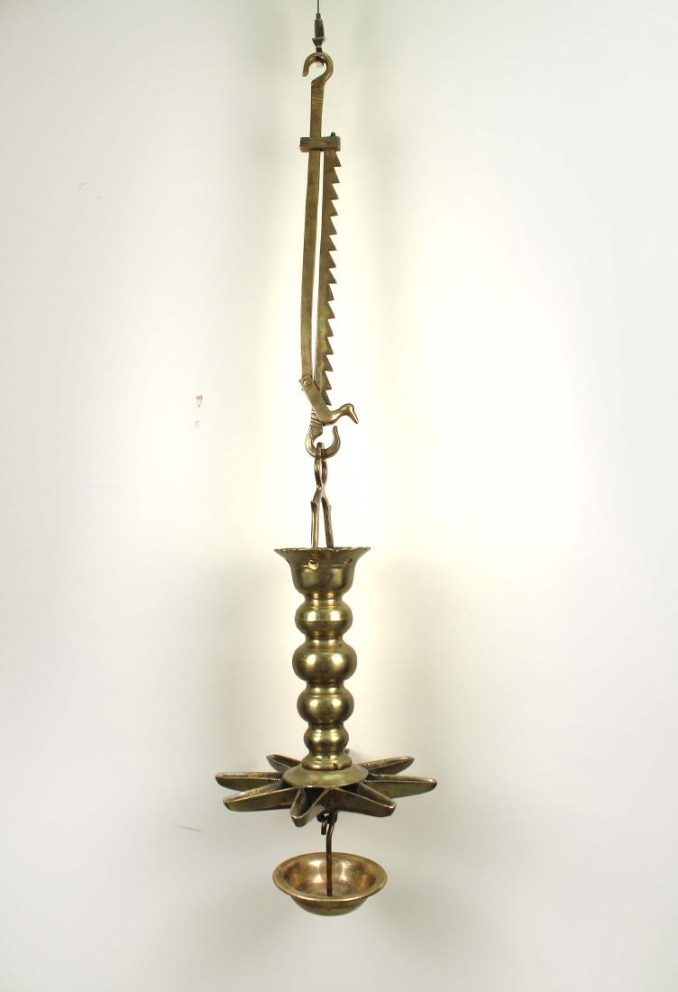 19th Century " Judenstern" Brass Sabbath Lamp Germany