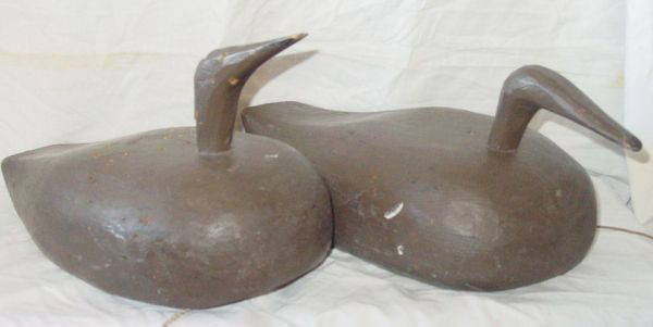 Pair Of Antique Roo Head Maine Decoys