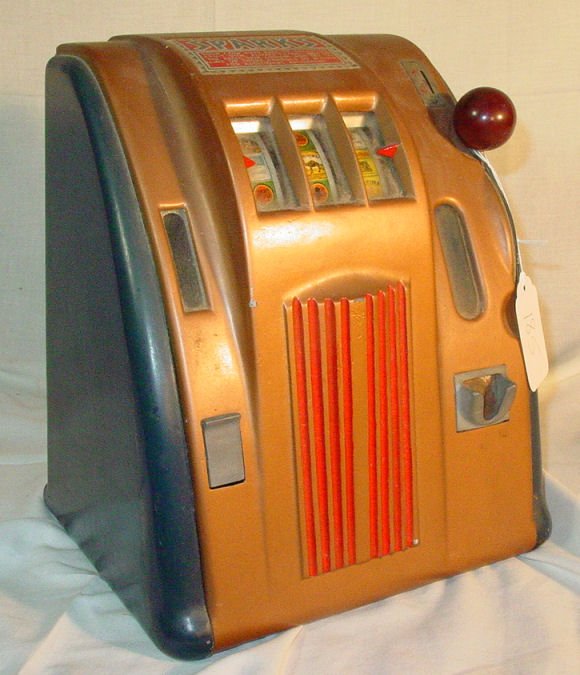 185: Vintage Sparks cigarette slot machine, 12 x 9 1/2