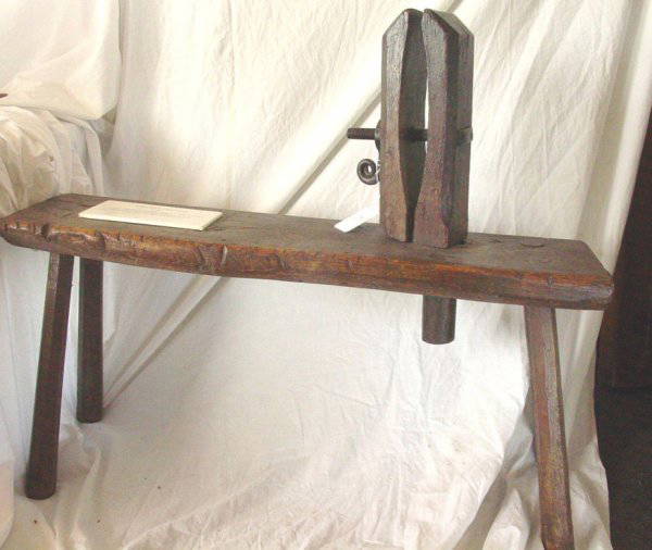 Rare Sail Makers Bench/vise In Hardwood