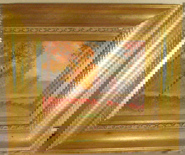 22: F.E. Roberts autumn oil painting