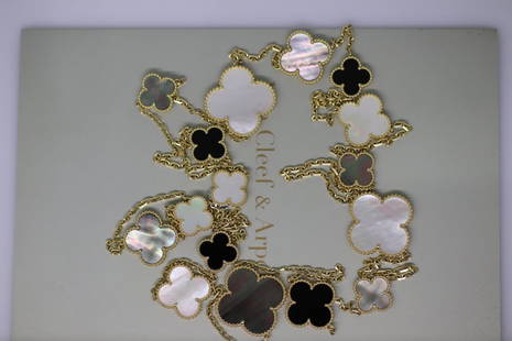 A Mother Of Pearl 'magic Alhambra' 16 Icon Necklace, By Van Cleef ...