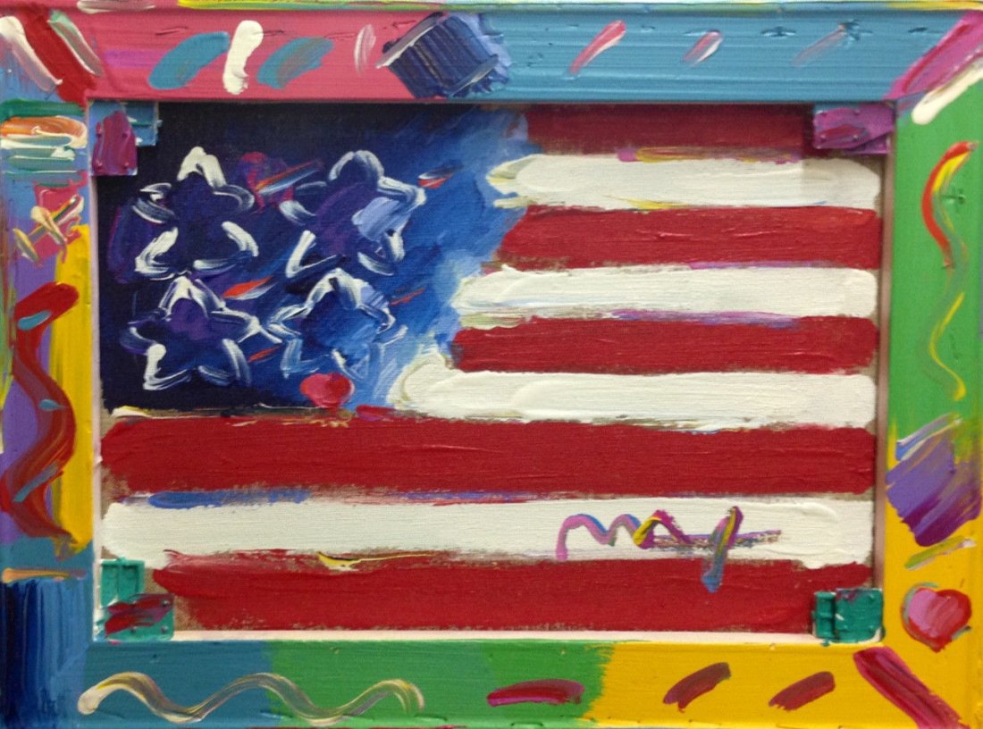 PETER MAX "AMERICAN FLAG" ORIGINAL - Jan 05, 2014 | BFA Auction House in CA